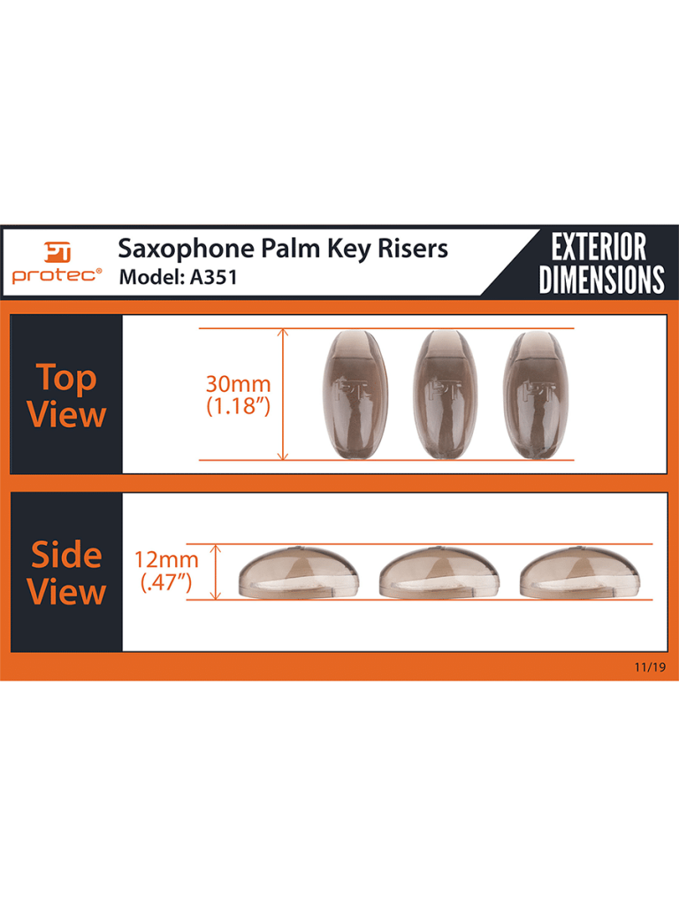 Protec Saxophone Palm Key Risers Transparent - Leisure Coast Wind & Brass